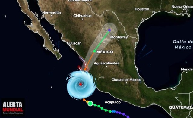 Huracán Roslyn de categoría 4 pronostica que azotará la costa del Pacífico de México